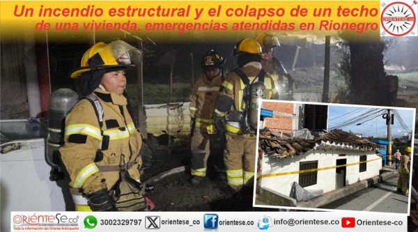 Un incendio estructural y el colapso de un techo de una vivienda ...